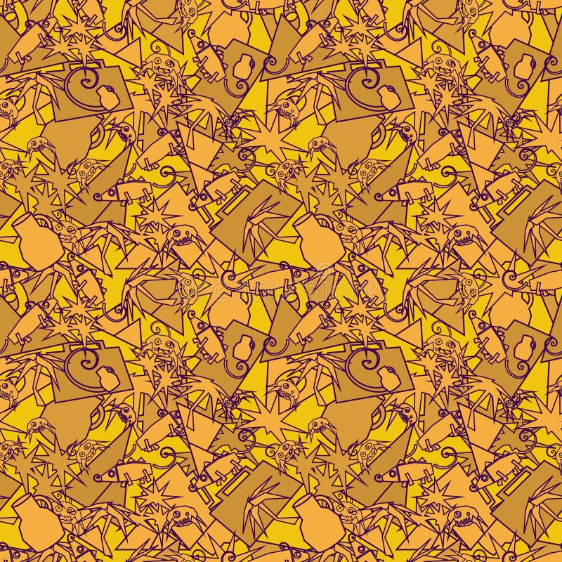 African Seamless Pattern. Vector Stock Vector - Illustration of palm ...