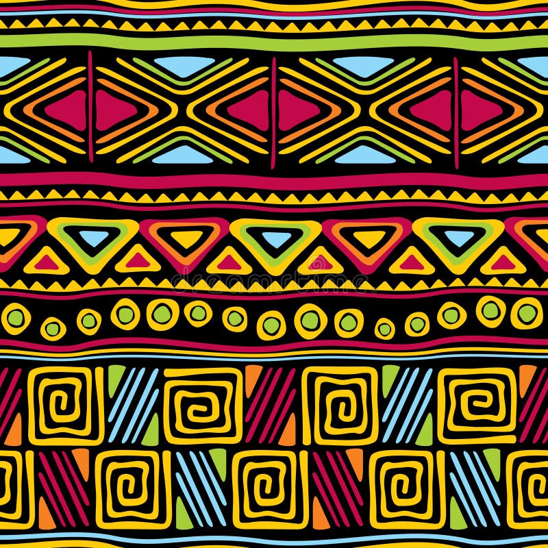 Seamless African Pattern stock vector. Illustration of lively - 23281892