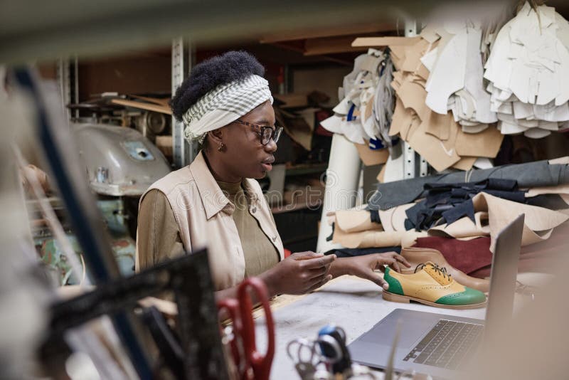Shoemaker Making New Shoes in the Workshop Stock Photo - Image of ...