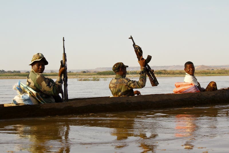 African Soldier during Operation Stock Photo - Image of forces, canoe ...