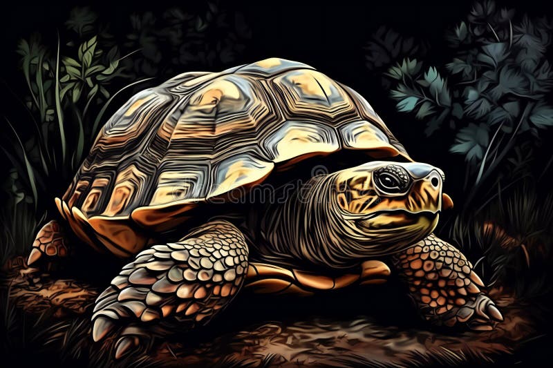 African Spurred Tortoise Sulcata Tortoise Stock Illustrations – 23 ...