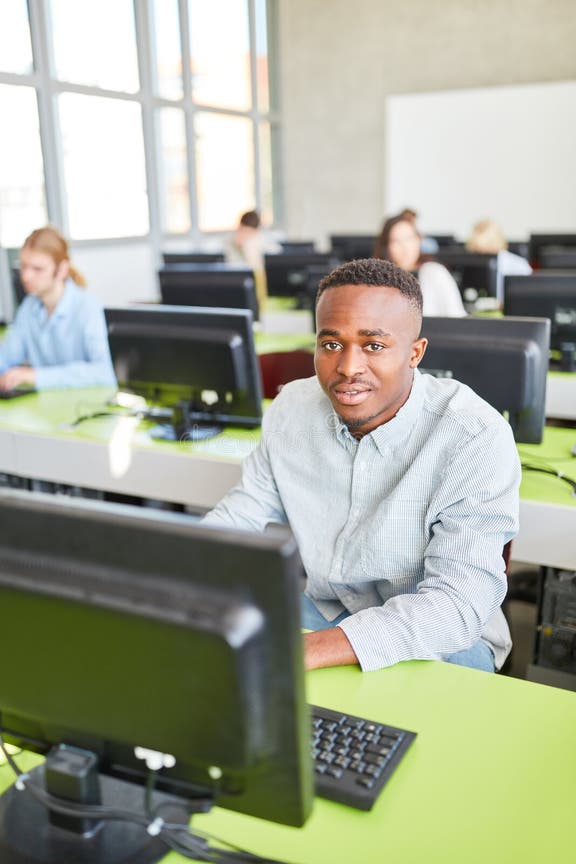 African Student in Computer Training Stock Image - Image of students ...