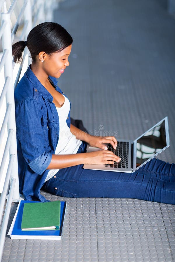 African student laptop stock image. Image of lady, ethnicity - 39854687