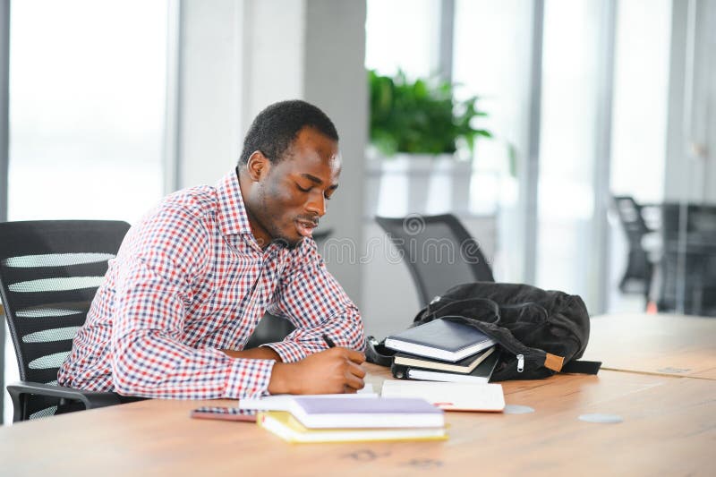 African Student Sitting in Classroom. Male Student during the Lecture ...