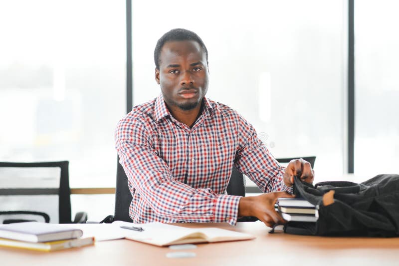 African Student Sitting in Classroom. Male Student during the Lecture ...