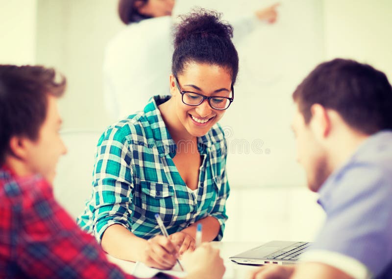 African Student Writing Something in Notebook Stock Image - Image of ...