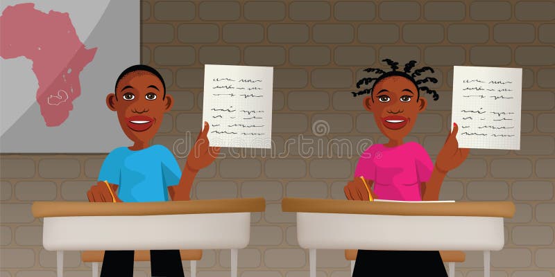 African students at school stock vector. Illustration of vector - 31038497