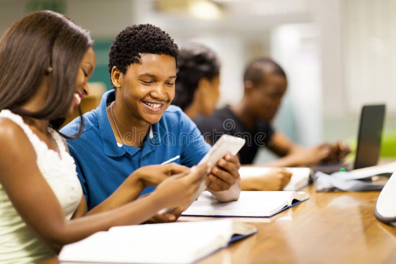 African Students Tablet Computer Stock Photo - Image of college, happy ...