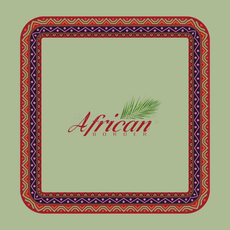 African Style Frame Border with Copyspace for Your Design. Vector ...
