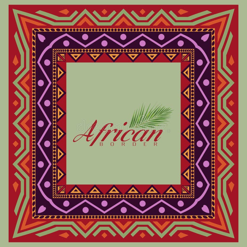 African Style Frame Border with Copyspace for Your Design. Vector ...