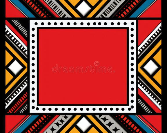 An African Style Frame with Red and Black Colors Stock Illustration ...