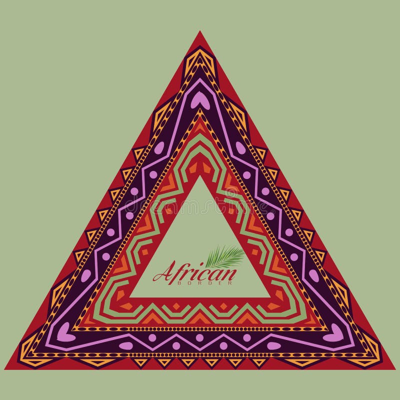 African Style Frame Border with Copyspace for Your Design. Vector Illustration. Thick Rectangle ...