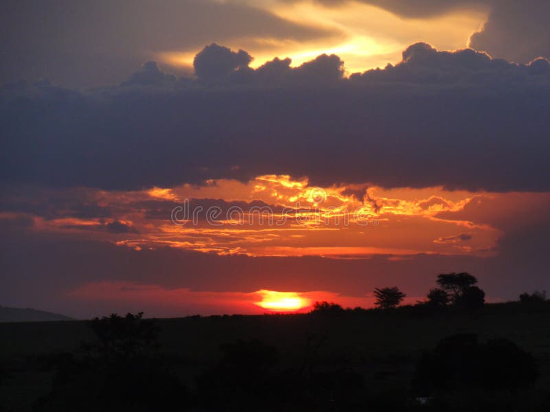 African sunset stock image. Image of scenery, clouds - 46277911