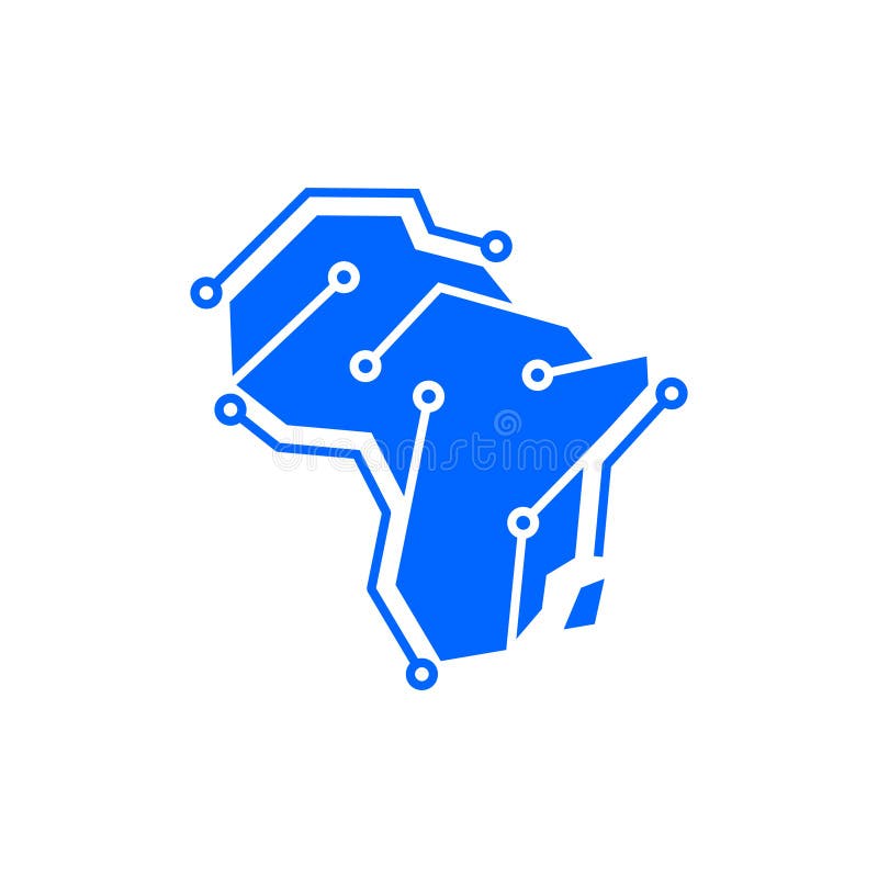 African Tech Line Circuit Vector Illustration, African Logo Design ...