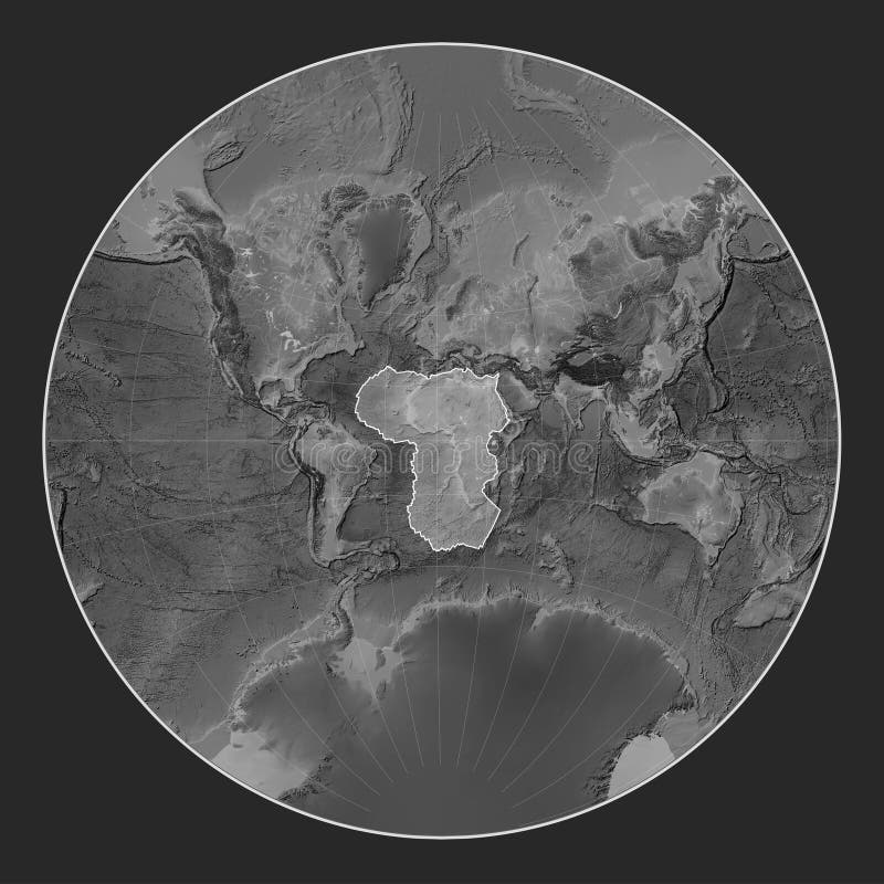 African Tectonic Plate. Grayscale. Lagrange. Stock Illustration ...