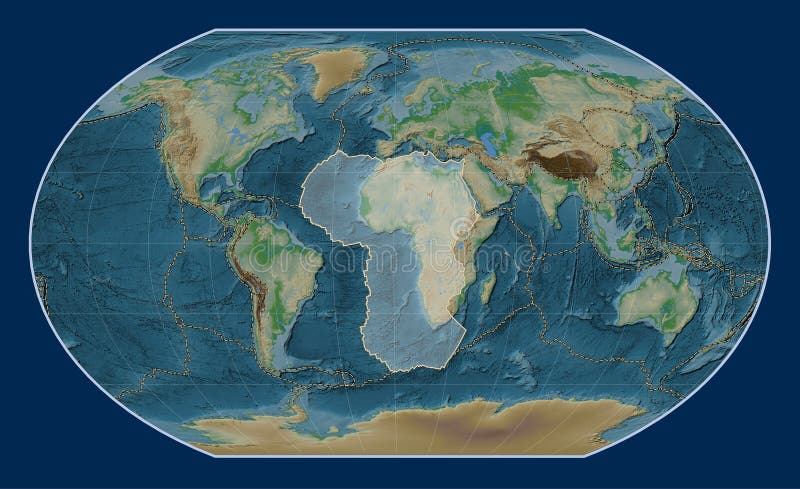 African Tectonic Plate. Physical. Kavrayskiy VII. Boundaries Stock ...