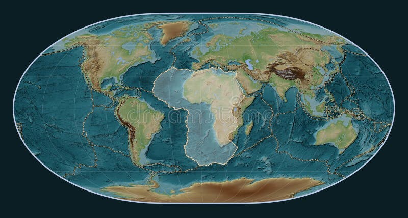 African Tectonic Plate. Wiki. Loximuthal. Boundaries Stock Illustration ...