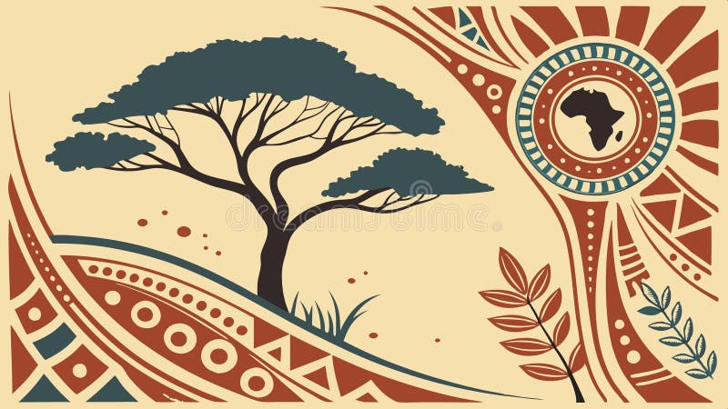 African Tree Silhouette Design, Nature and Continent Themed ...