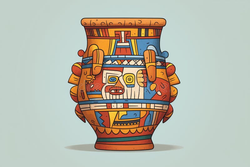 African Tribal Art on a Clay Pot Stock Photo - Image of tribal, pottery ...