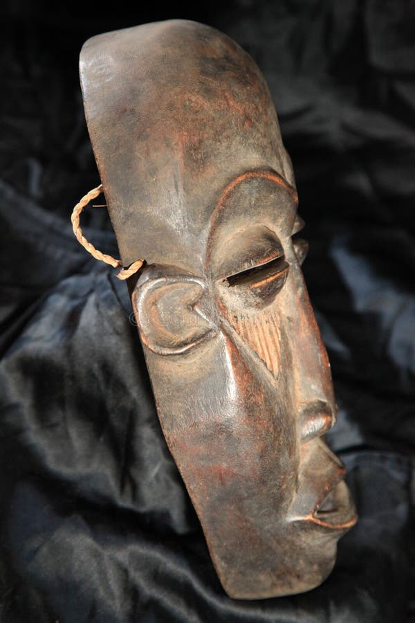 African Tribal Mask - Lega Tribe Stock Photo - Image of original ...