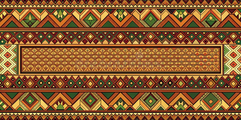 African Tribal Pattern Background AI-Created Content Stock Illustration ...