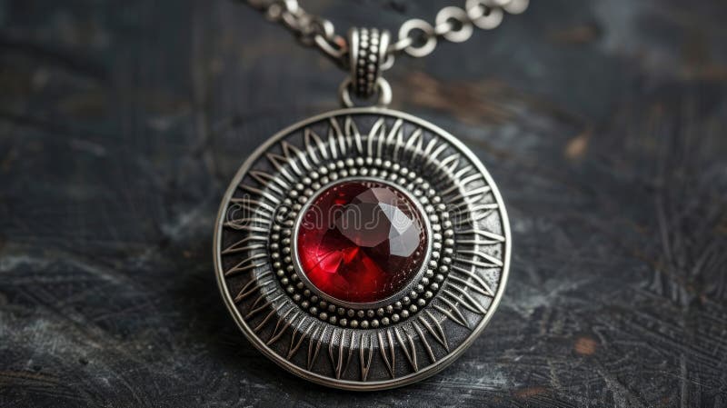 African Tribe Red Ruby Gemstone Necklace Stock Image - Image of tribal ...