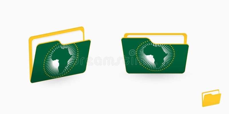 African Union Flag on Two Type of Folder Icon Stock Vector ...