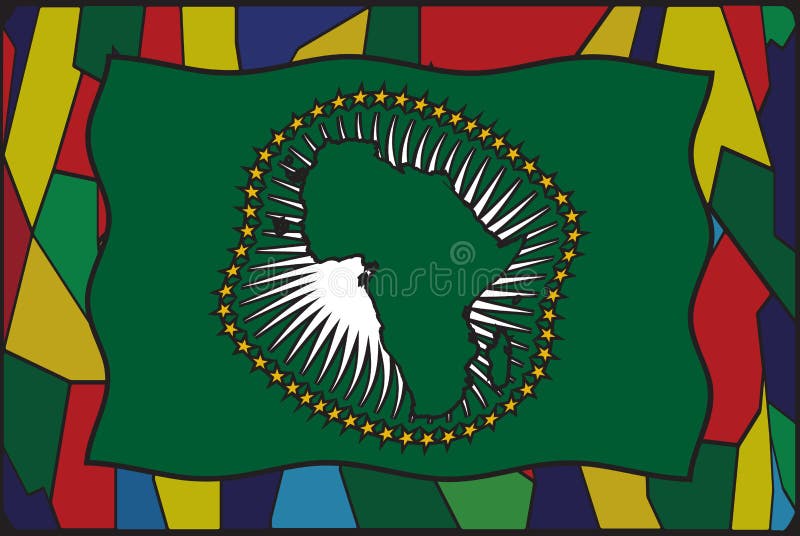African Union Flag on Stained Glass Window Stock Illustration ... African Union Flag on Stained Glass Window Stock Illustration ...