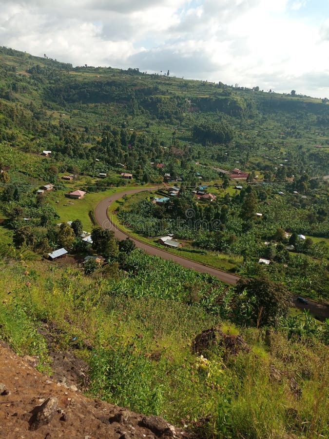 African Valley Landscape Uganda Elgon Stock Image - Image of uganda ...