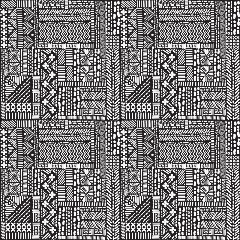 African Vector Seamless Pattern in Ethnic Tribal Style. Dark African ...