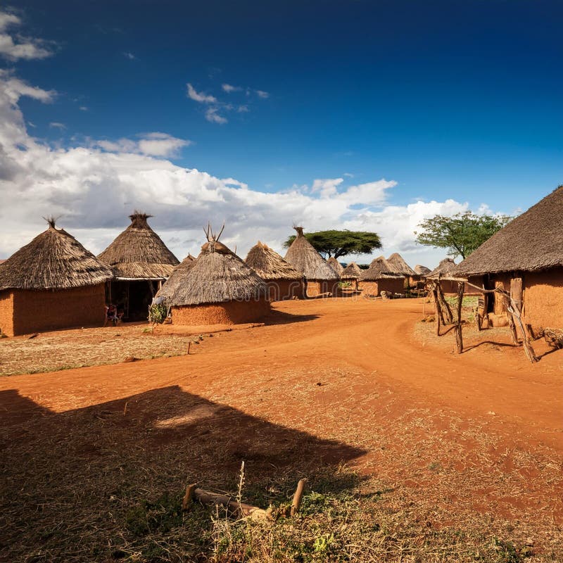 African Village, AI Generated Stock Illustration - Illustration of ...