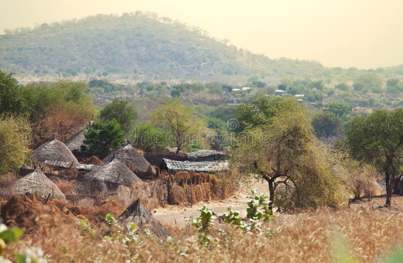 African village stock image. Image of view, huts, environment - 13171577