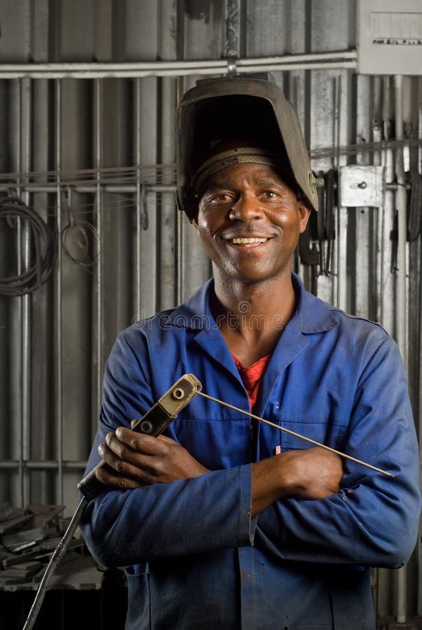 Smiling Female Welder stock image. Image of happy, person - 6308879