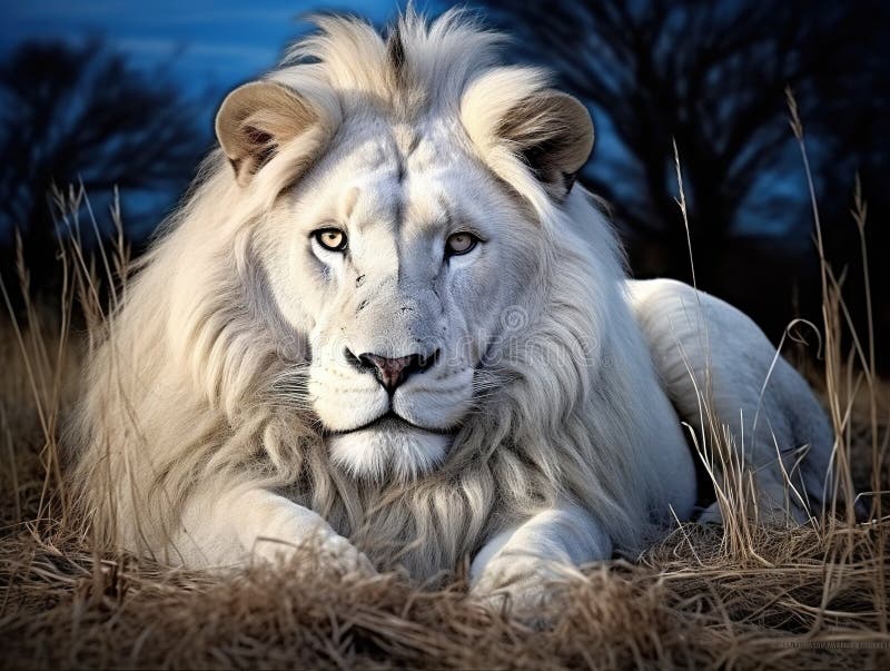 Ai Generated Illustration Wildlife Concept of African White Lion Stock ...
