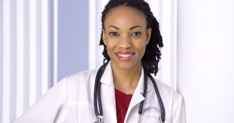 African Woman Doctor Smiling Stock Image - Image of clean, modern: 46737439
