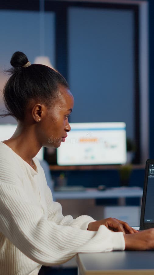 African Woman Engineer Working in Modern Cad Program with Gear Stock ...