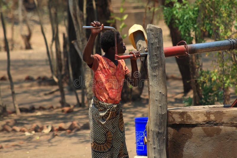 African Woman Fetching Water Editorial Image - Image of rural, young ...