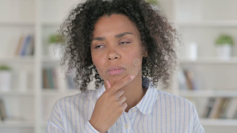 African Woman Thinking and Getting Idea Stock Footage - Video of ...