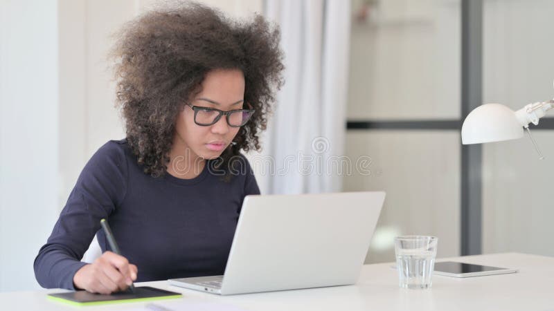 African Woman Unable To Write on Paper at Work Stock Photo - Image of ...