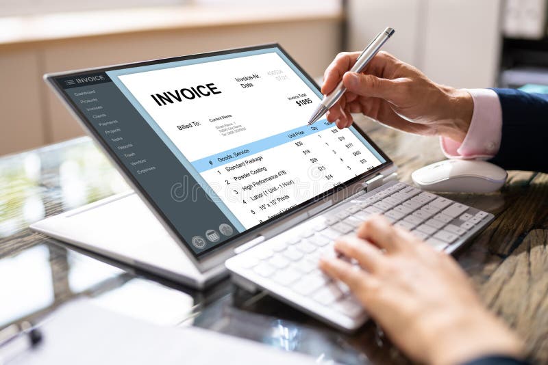 African Woman Using Electronic Invoice Bill Stock Photo - Image of ...