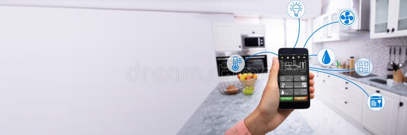African Woman Using Smart House Technology Stock Photo - Image of ...