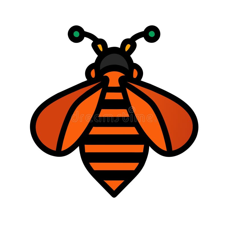 Africanized Bee Red Icon Vector Illustration Stock Vector ...