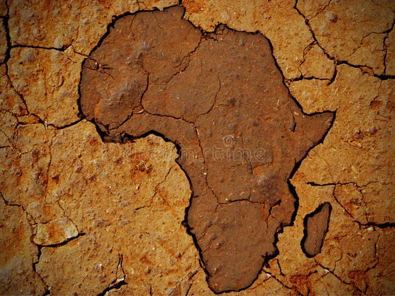 Afrikas form på torr mark fotografering för bildbyråer. Bild av afrika ...