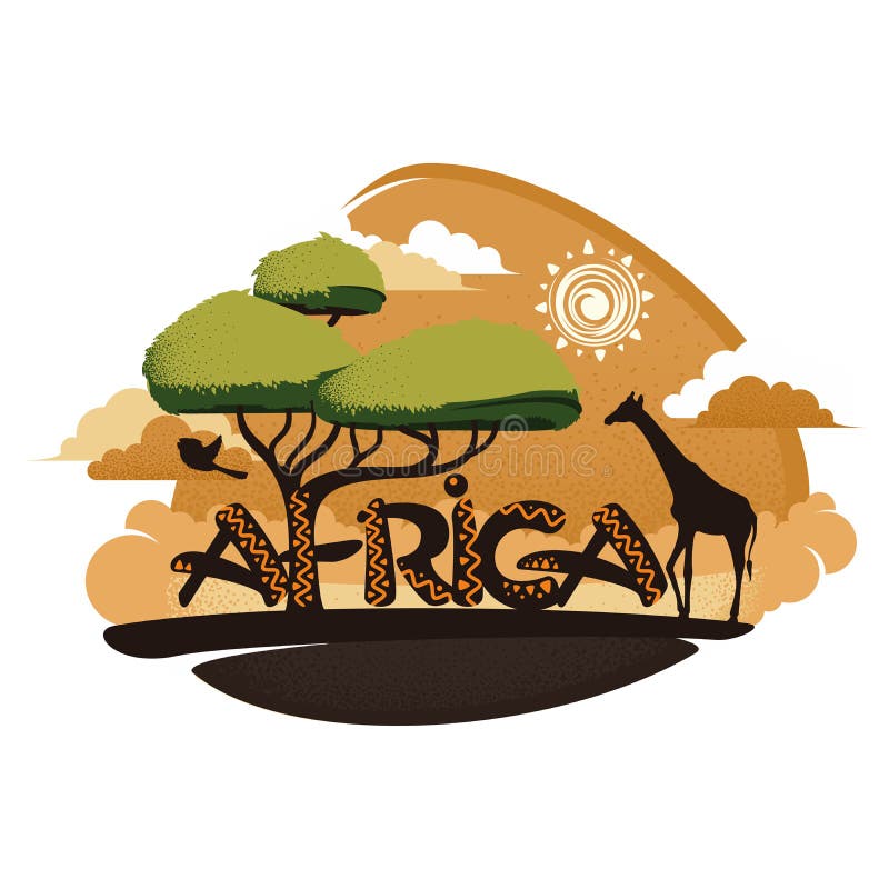 Ursprüngliches Design Afrika-Logos Reisen Sie Zu Gezeichneten Vektor ...