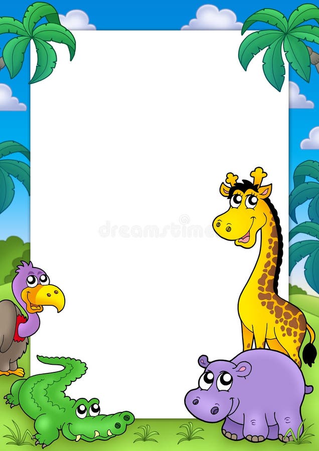 Afrikaans Frame Met Dieren 2 Stock Illustratie - Illustration of ...
