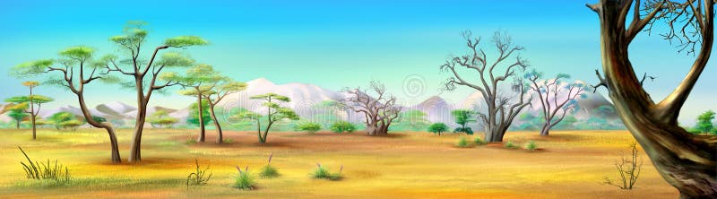 Afrikaanse Savanne Beeld stock illustratie. Illustration of kenia ...