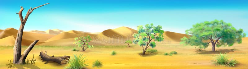 Afrikaanse Savanne Beeld Twee Stock Illustratie - Illustration of ...
