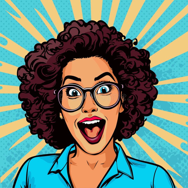 Shocked, Surprised African American Young Girl. Unbelievable News, Big ...