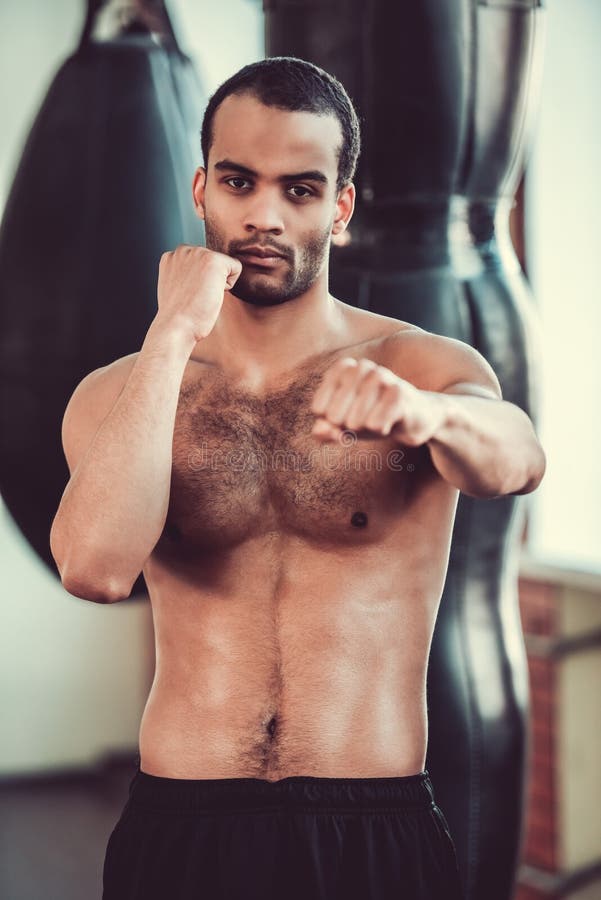 Afro American boxer stock photo. Image of handsome, posture - 91410576