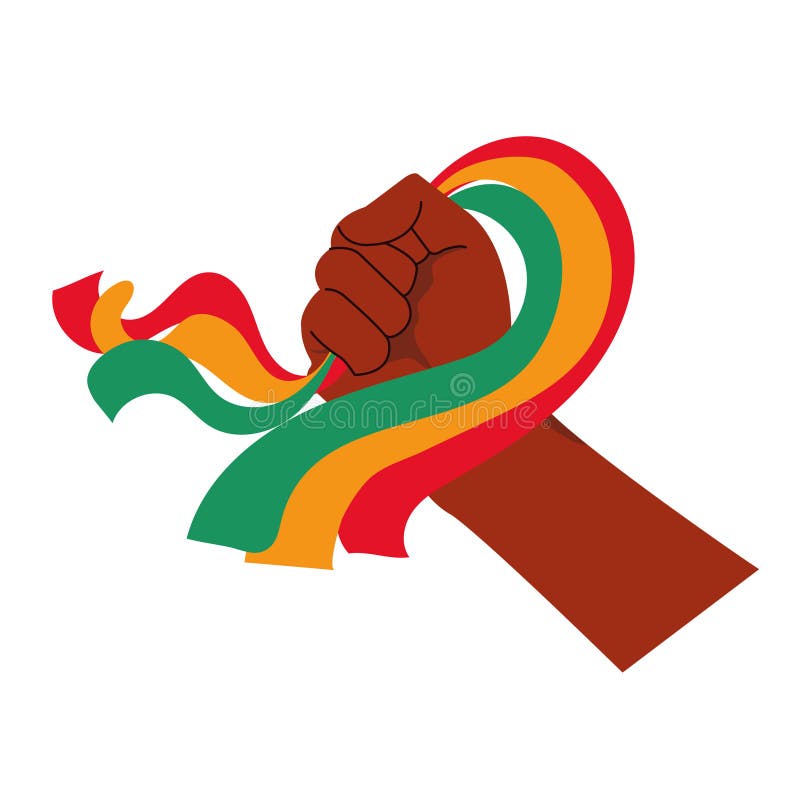 Afro American Raising Hand Protest Gesture Vector Stock Vector ...
